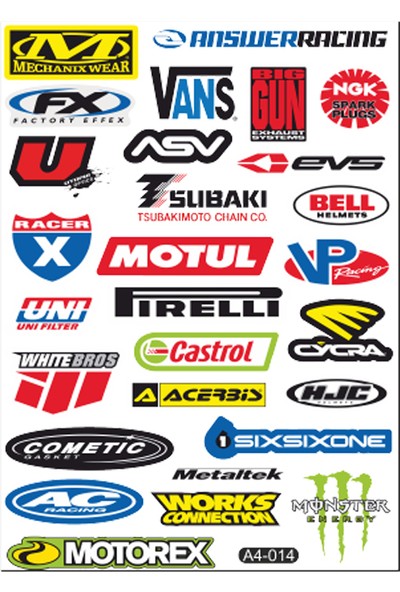 Gogomoto Motor Sponsor A4 Parçalı Sticker