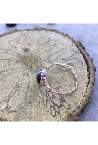 Nsa Silver Gri Kedi Gözü Taşlı Gümüş Yüzük 925 Ayar