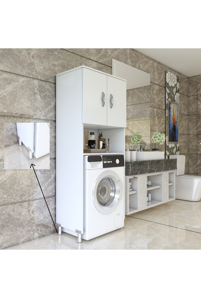 Fse Mobilya Çok Amaçlı Banyo Çamaşır Makinası Dolabı