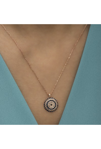 Ervanur Rose Kaplama Zirkon Taşlı Nazar Kolye Ervanur Rose Kaplama Zirkon Taşlı Nazar Kolye