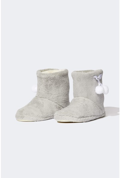 DeFacto Kadın Ponponlu Pelüş Panduf Ev Botu V0334AZ21AU