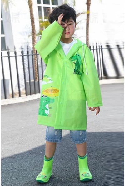 Riccotarz Kız Erkek Çocuk Dinozor Baskılı Çanta Korumalı Kapüşonlu Yeşil Yağmurluk Riccotarz Kız Erkek Çocuk Dinozor Baskılı Çanta Korumalı Kapüşonlu Yeşil Yağmurluk