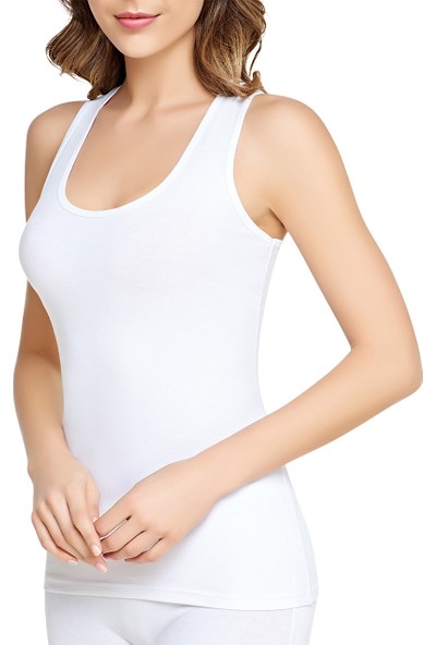 Tutku Beyaz Ribana Geniş Askı Atlet Tutku Beyaz Ribana Geniş Askı Atlet