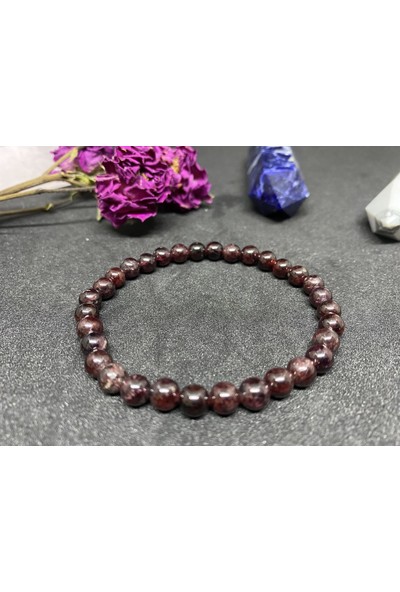 Safnaturel Doğal Taş Lal Granat Bileklik 6mm Safnaturel Doğal Taş Lal Granat Bileklik 6mm