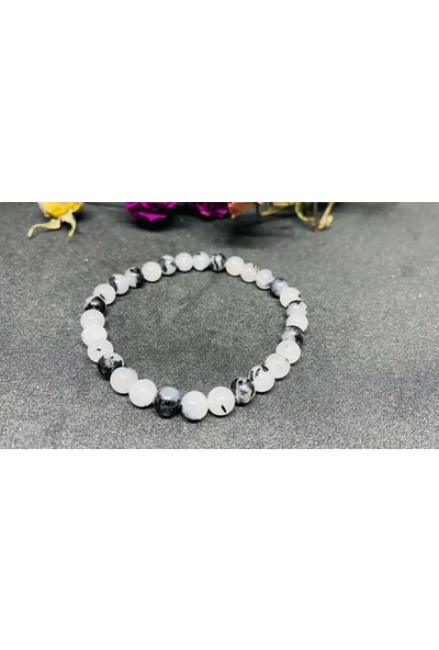 Safnaturel Doğal Taş Rutilli Kuvars Bileklik 6mm Safnaturel Doğal Taş Rutilli Kuvars Bileklik 6mm