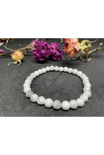 Safnaturel Doğal Taş Havlit Bileklik 6mm Safnaturel Doğal Taş Havlit Bileklik 6mm