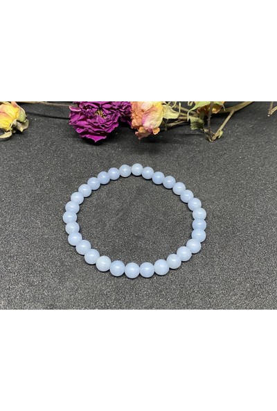 Safnaturel Doğal Taş Anjelit Bileklik 6mm Safnaturel Doğal Taş Anjelit Bileklik 6mm