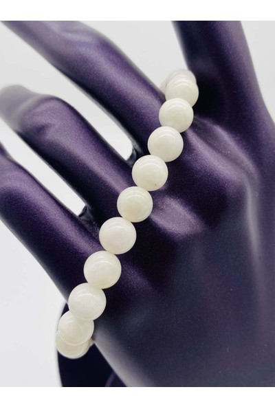 Safnaturel Doğal Taş Ay Taşı Bileklik 8mm Safnaturel Doğal Taş Ay Taşı Bileklik 8mm