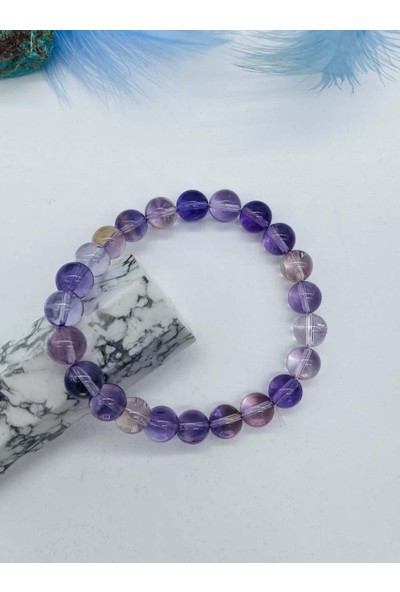 Safnaturel Doğal Taş Ametrin Bileklik 8 mm Safnaturel Doğal Taş Ametrin Bileklik 8 mm