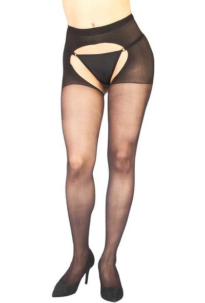 Bernam Siyah Özel Bölgeleri Açık Fantazi Çorap