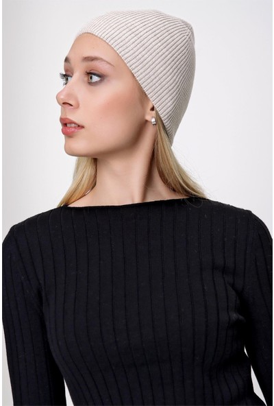 Chuba Kadın Selanik Triko Bere Bej 22WK272