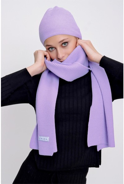 Chuba Kadın Selanik Triko Atkı ve Bere Takım Lila 22WK270 Chuba Kadın Selanik Triko Atkı ve Bere Takım Lila 22WK270
