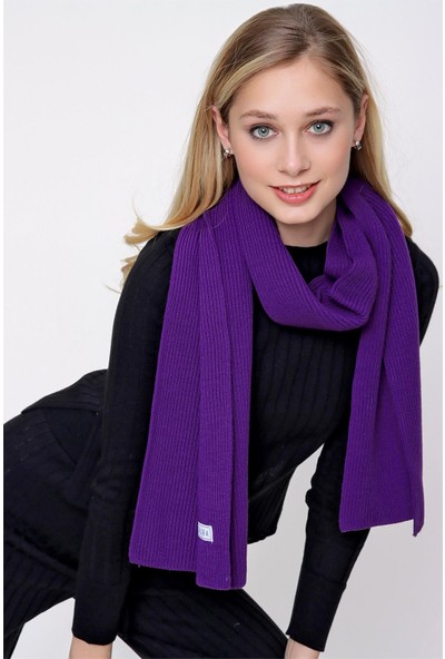 Chuba Kadın Selanik Triko Atkı Mor 22WK271