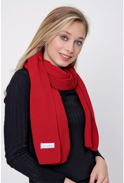 Chuba Kadın Selanik Triko Atkı Kırmızı 22WK271