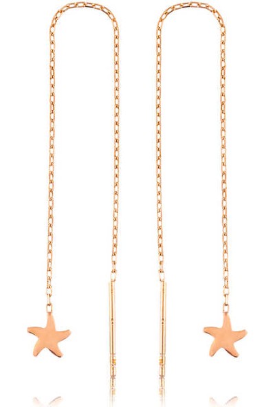 Nikadu Gümüş Zincirli Deniz Yıldızı Küpe