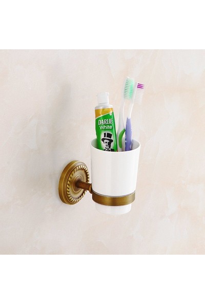 Fause Diş Fırçalık Vintage Antik Pirinç