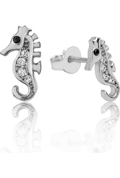 Nikadu Gümüş Denizatı Çivili Küpe