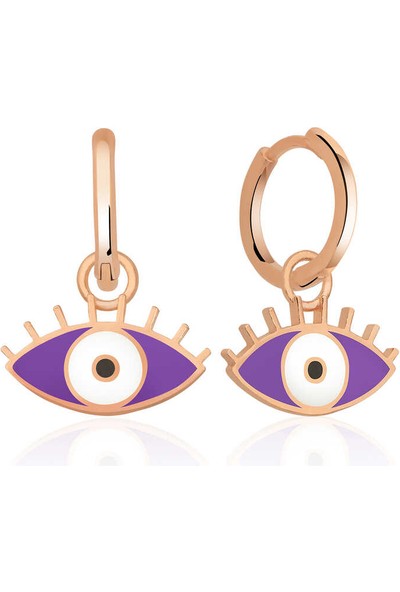 Nikadu Gümüş Fosforlu Mor Göz Küpe Nikadu Gümüş Fosforlu Mor Göz Küpe