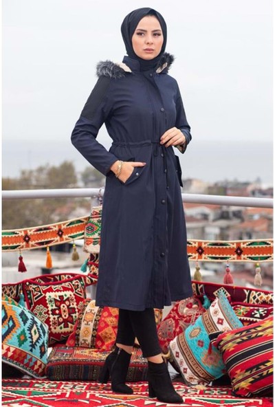Moda Mihram Garni Detaylı Mont Lacivert