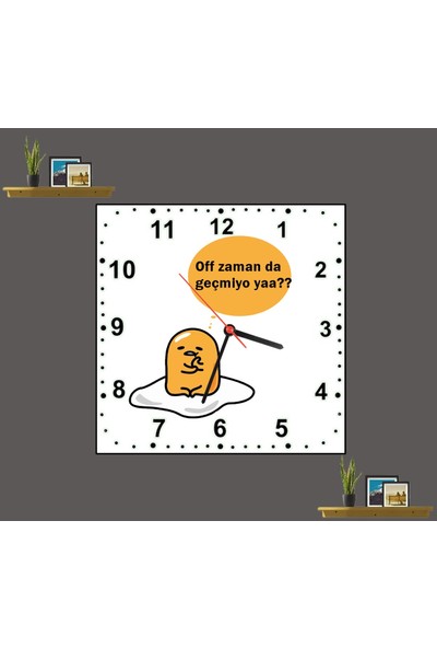 5Bin Dijital Market Off Zaman Da Geçmiyo Ya Baskılı Duvar Saati