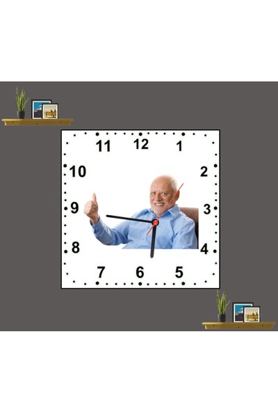 5Bin Dijital Market Sahte Gülen Adam Baskılı Duvar Saati