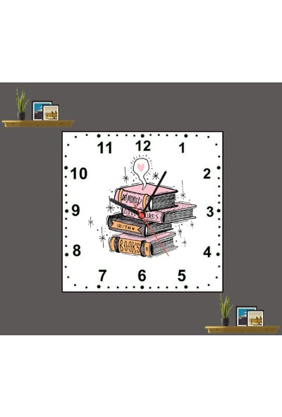 5Bin Dijital Market Kitap Baskılı Duvar Saati