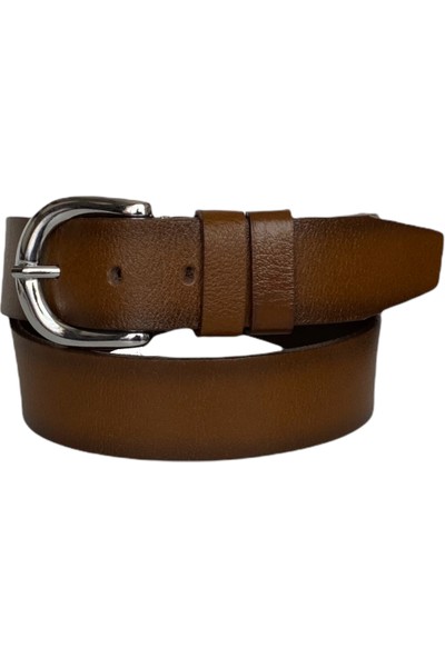 %100 Deri, Gümüş Tokalı Tosado Kadın Kemeri 4 cm
