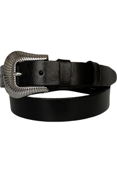 Deri Gümüş Tokalı Ince Kadın Kemeri 3 cm Deri Gümüş Tokalı Ince Kadın Kemeri 3 cm