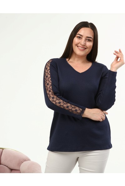 Ikm Butik Kollları Dantel Şerit Vizkon Büyük Beden Bluz Ikm Butik Kollları Dantel Şerit Vizkon Büyük Beden Bluz