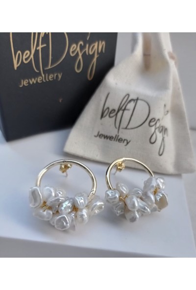 Belf Design Halka Inci Sarma Küpe Belf Design Halka Inci Sarma Küpe