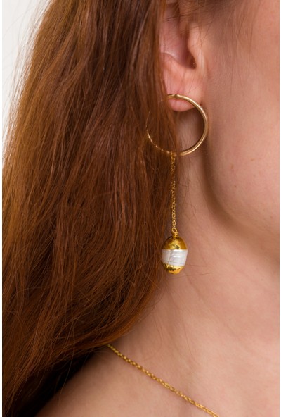 Belf Design Damla Top Incili Küpe, Özel Tasarım Küpe