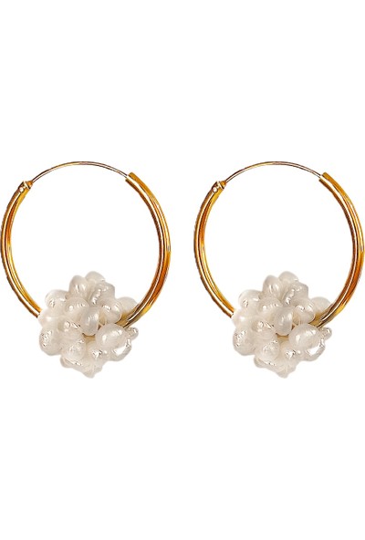 Belf Design Anchore Top Inci Küpe, Hakiki Inci Özel Tasarım Küpe