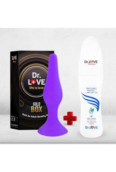Drlove 10.5 cm Mor Silikon Küçük Boy Anal Plug + Drlove Kayganlaştırıcı Drlove 10.5 cm Mor Silikon Küçük Boy Anal Plug + Drlove Kayganlaştırıcı
