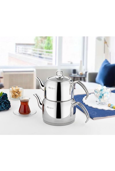 Polo Chef Hüsnüala Çelik Caydanlık Tel Sap Mini Boy Polo Chef Hüsnüala Çelik Caydanlık Tel Sap Mini Boy