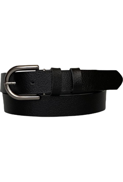 %100 Deri Siyah Nikel Tokalı Siyah Kadın Kemeri, 3cm %100 Deri Siyah Nikel Tokalı Siyah Kadın Kemeri, 3cm