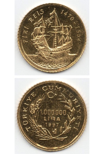 Benim Koleksiyonum 1997 Piri Reis Altın Hatıra Parası Benim Koleksiyonum 1997 Piri Reis Altın Hatıra Parası