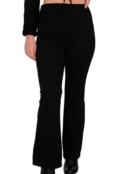 Shefoon İspanyol Paça Pantolon Siyah Shefoon İspanyol Paça Pantolon Siyah