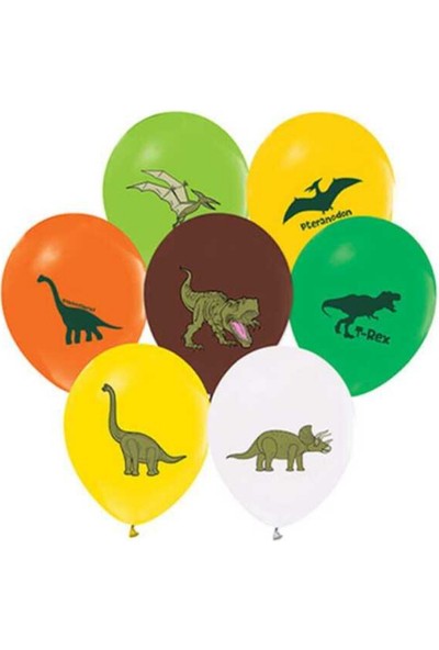 Parti Sürprizi Dinozorlar Karışık Renk Latex Balon 10 Adet Parti Sürprizi Dinozorlar Karışık Renk Latex Balon 10 Adet