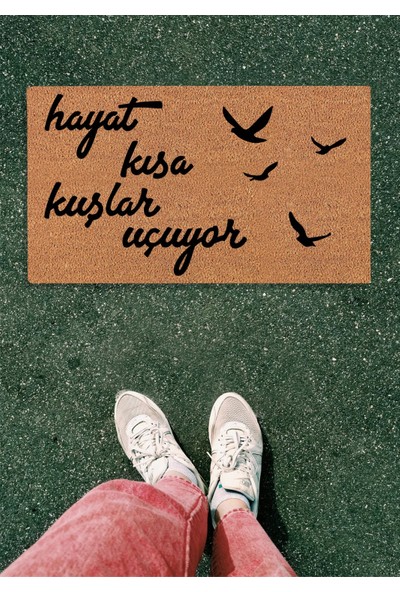 DefLife Hayat Kısa Kuşlar Uçuyor Kapı Önü Koko Paspas