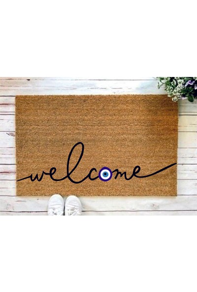 DefLife Welcome Simple Nazar Boncuğu Kapı Önü Koko Paspas