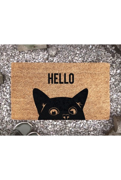 DefLife Hello Cat Kapı Önü Koko Paspas