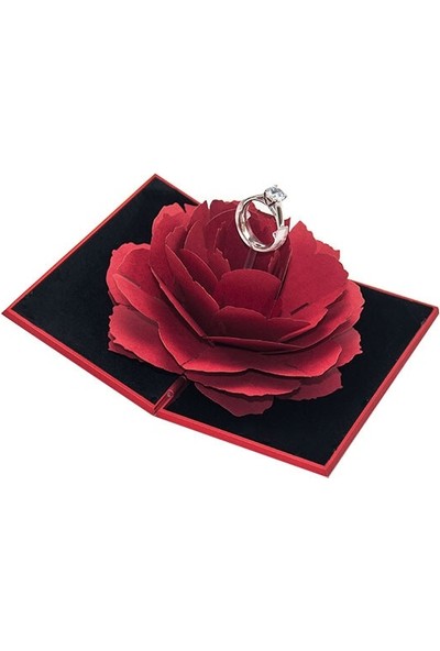 Vitrin Kutu Evlilik Teklifi Süprizi Tektaş Yüzük Kutusu Kırmızı Vitrin Kutu Evlilik Teklifi Süprizi Tektaş Yüzük Kutusu Kırmızı