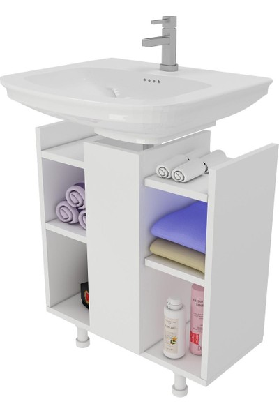 Bayz Yüksekliği Ayarlanabilir Lavabo Altı Boru Kapatıcı Dekoratif Banyo Düzenleyici Raf (30 cm Derinlik) Bayz Yüksekliği Ayarlanabilir Lavabo Altı Boru Kapatıcı Dekoratif Banyo Düzenleyici Raf (30 cm Derinlik)