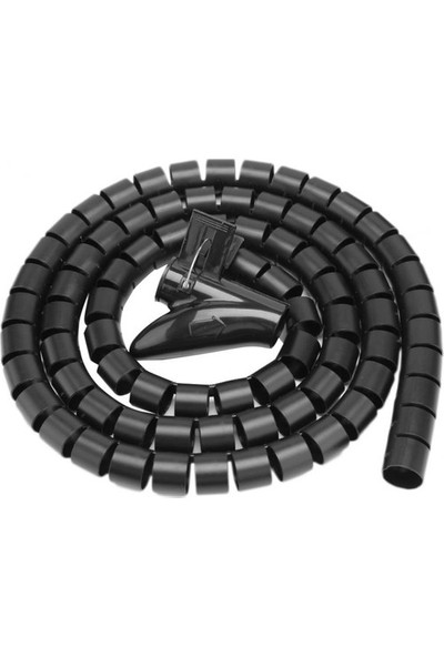 Karbonplast Kablo Koruyucu ve Düzenleyici 25 mm Spiral Siyah 1,5 Metre