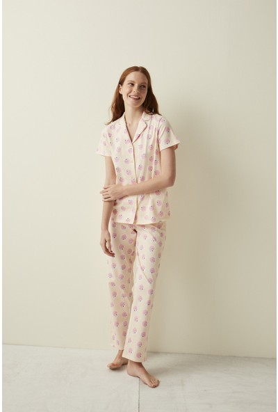 Penti A.bej Cute Apples Gömlek Pijama Takımı