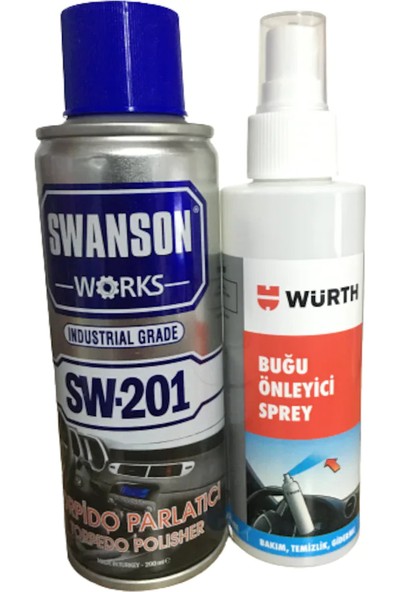 Würth Swanson Works Torpido Parlatıcı 200 ml + Würth Buğu Sprey 150 ml Würth Swanson Works Torpido Parlatıcı 200 ml + Würth Buğu Sprey 150 ml