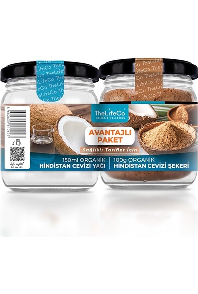 Thelifeco Hindistan Cevizi Yağı 150ML & Hindistan Cevizi Şekeri 100GR Thelifeco Hindistan Cevizi Yağı 150ML & Hindistan Cevizi Şekeri 100GR
