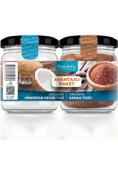 Thelifeco Hindistan Cevizi Yağı 150ML & Kakao Tozu 60GR Thelifeco Hindistan Cevizi Yağı 150ML & Kakao Tozu 60GR