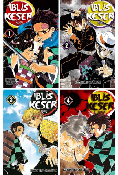 Iblis Keser (Demon Slayer) 1-2-3-4. Ciltler Manga Seti - Koyoharu Gotouge Iblis Keser (Demon Slayer) 1-2-3-4. Ciltler Manga Seti - Koyoharu Gotouge