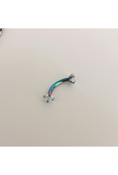 Bylin Cerrahi Çelik Açık Mistik Topaz Renkli Zirkon Taşlı Gökkuşağı Muz Piercing- Bar Uzunluğu 8 Mm- 1 Adet Bylin Cerrahi Çelik Açık Mistik Topaz Renkli Zirkon Taşlı Gökkuşağı Muz Piercing- Bar Uzunluğu 8 Mm- 1 Adet